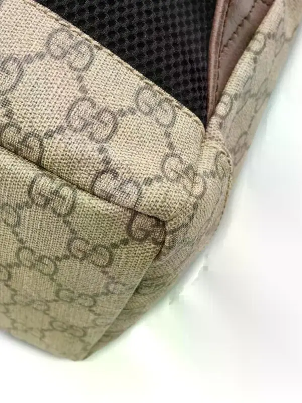 Gucci Gg Supreme Backpack With Leather Trim