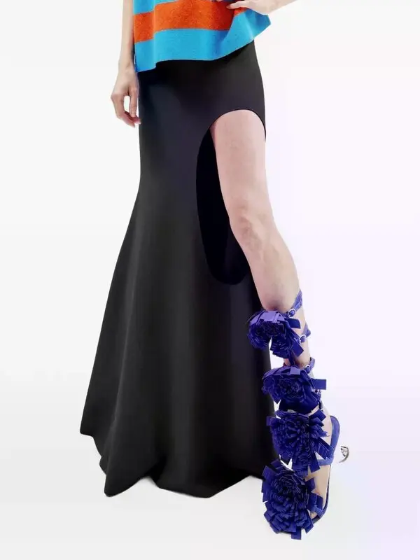 A.W.A.K.E. Mode Cut-out Flared Skirt - Black