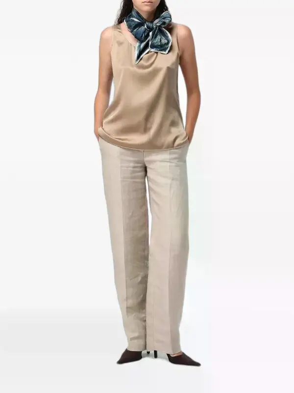 Max Mara Sleeveless Satin Finish Top - Neutrals