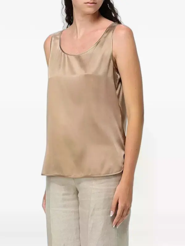 Max Mara Sleeveless Satin Finish Top - Neutrals