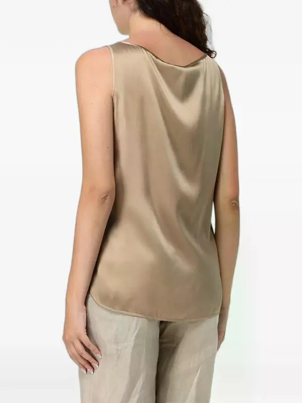 Max Mara Sleeveless Satin Finish Top - Neutrals