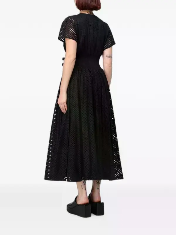 MEIMEIJ Perforated Belted Midi Dress