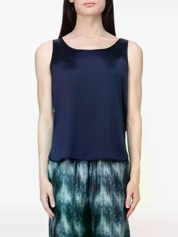 Max Mara Sleeveless Satin Top - Blue
