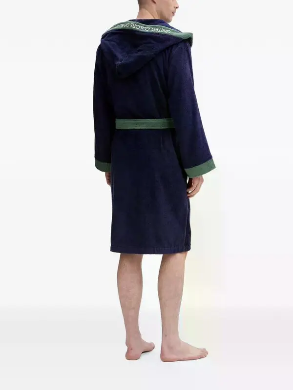 BENETTON Hooded Logo-embroidered Bathrobe