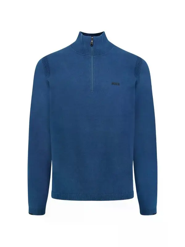 BOSS Logo Patch Half-zip Sweater