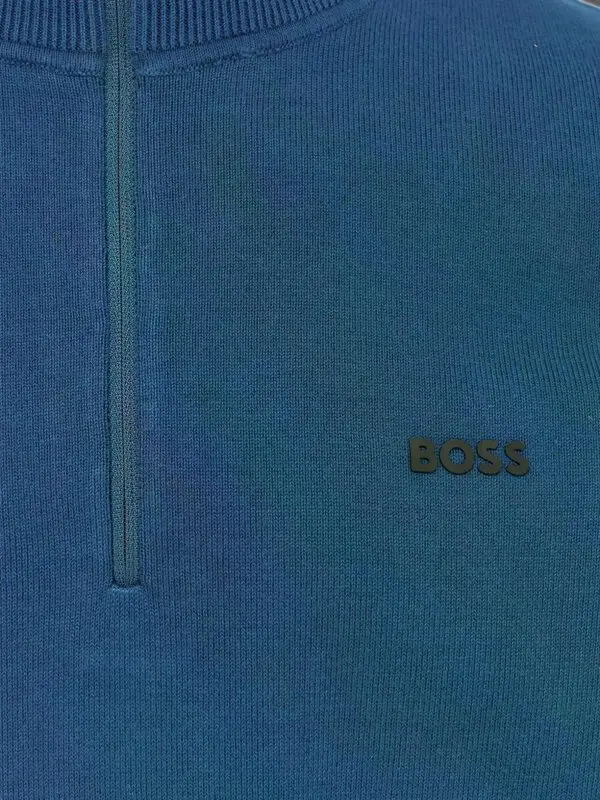 BOSS Logo Patch Half-zip Sweater