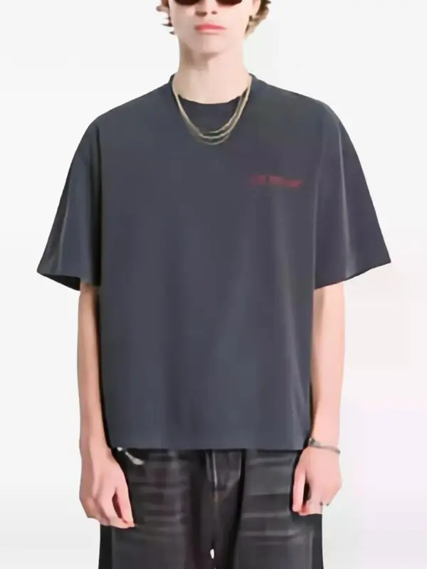 Off-White Short Sleeve T-shirt With Logo And Arrow Motif