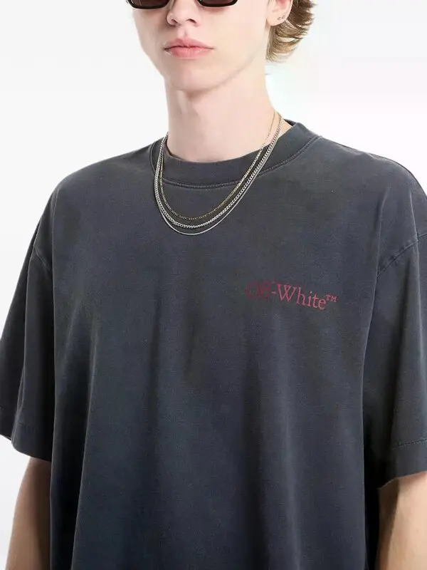 Off-White Short Sleeve T-shirt With Logo And Arrow Motif