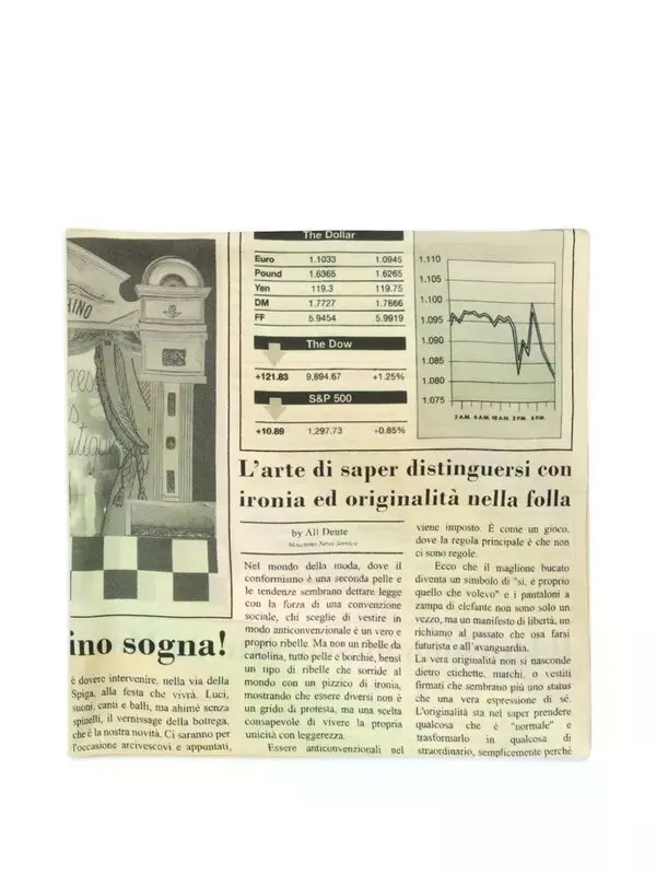 Moschino Newspaper-print Silk Scarf - Neutrals