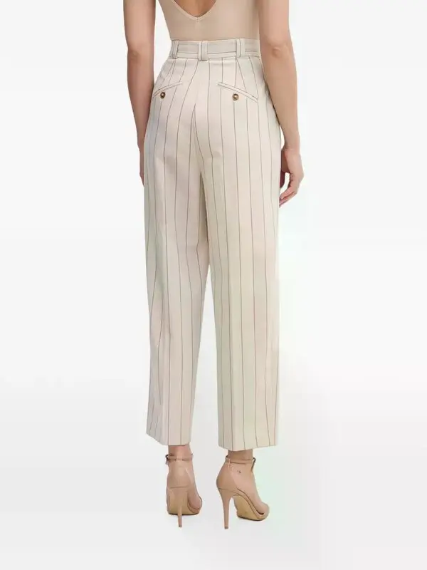 BENETTON Pinstriped Pleated Trousers - Neutrals
