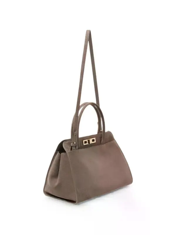 Fabiana Filippi Suede Twist-lock Tote Bag - Neutrals