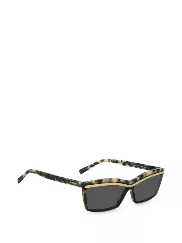 Missoni Rectangle Frame Sunglasses With Gold Tone Trim