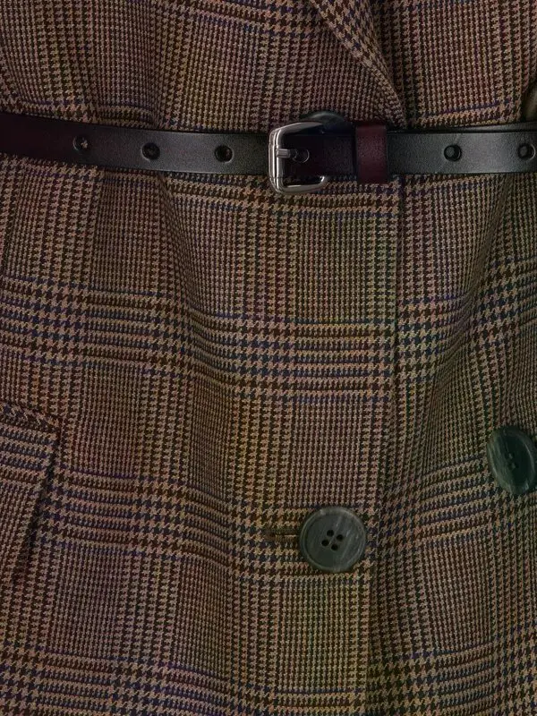 P.a.r.o.s.h Belted Checked Blazer