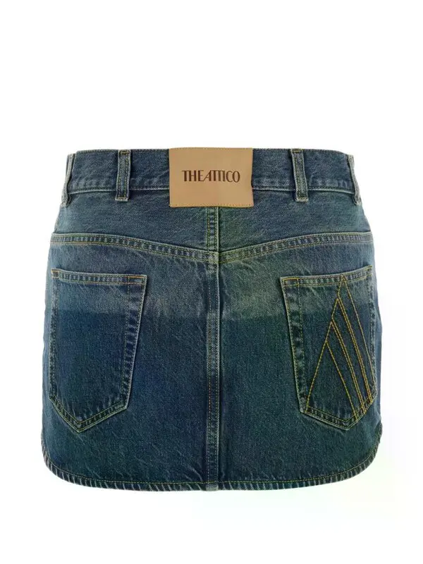Attico Cut-out Denim Skirt