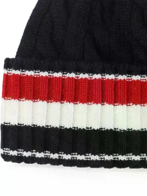 Thom Browne Cable-knit Stripe Beanie Hat