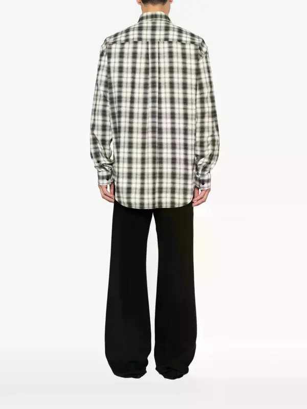 Balenciaga Check-pattern Logo-embroidered Shirt