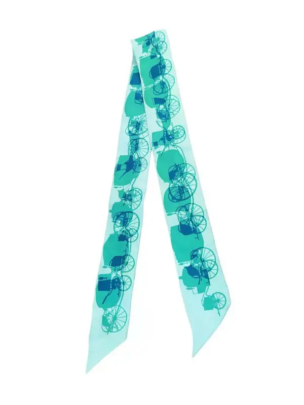 Hermès 2000-2026 Rayons X Carriage Silk Twilly Scarf Scarves - Blue