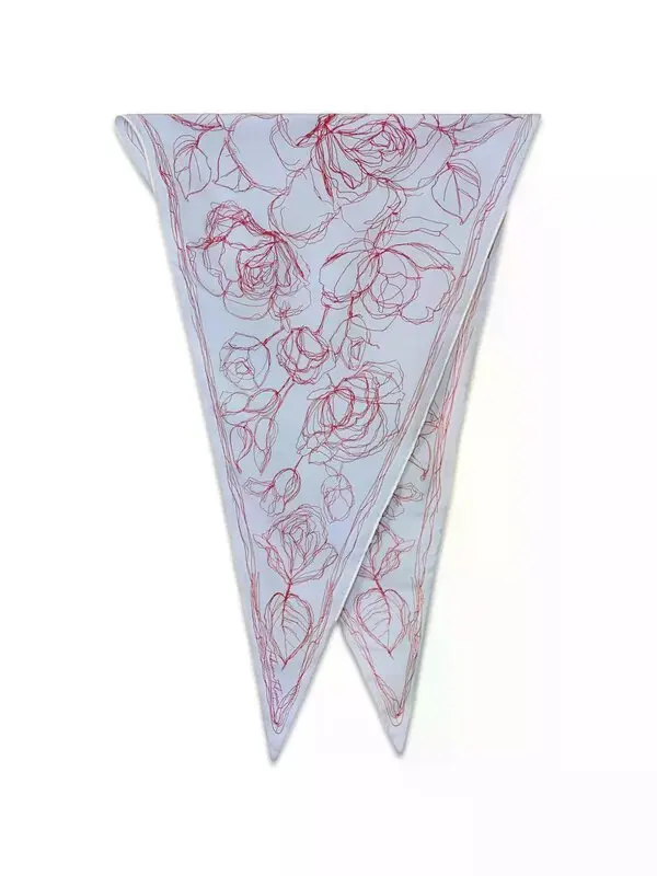 Fabiana Filippi Floral-print Silk Scarf - Blue
