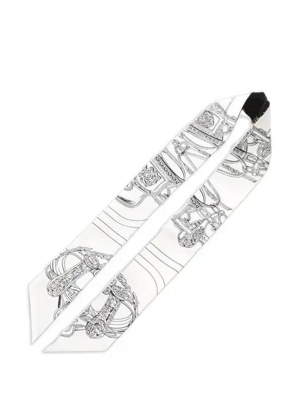 Hermès Brides De Gala En Fleurs Twilly Scarf - Black