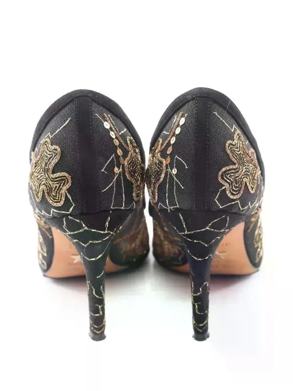 Dior Embroidered Mesh Stiletto Pumps