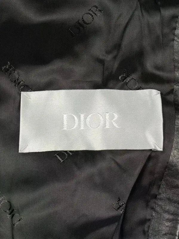 Dior Leather Shearling Collar Zip-up Jacket