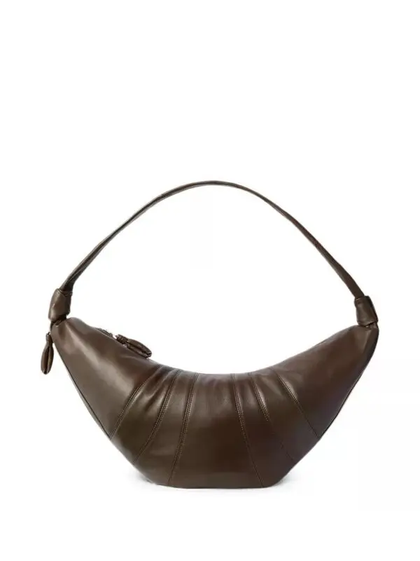 LEMAIRE Large Croissant Leather Shoulder Bag - Brown
