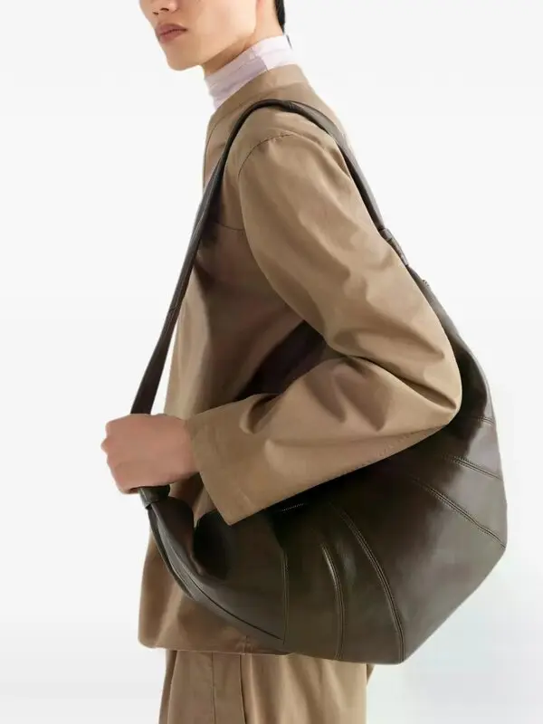 LEMAIRE Large Croissant Leather Shoulder Bag - Brown