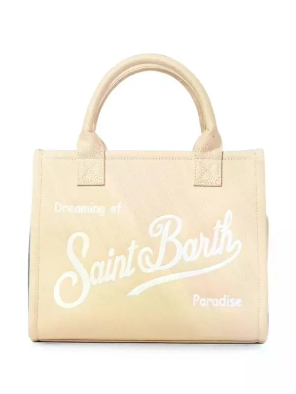 MC2 SAINT BARTH Logo Embroidered Calf Leather Tote Bag
