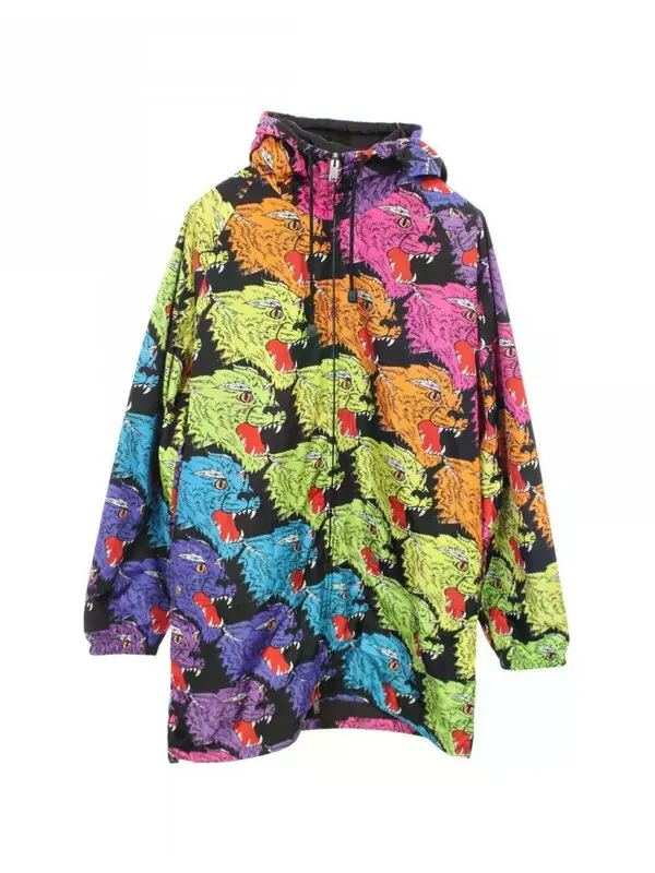 Gucci Psychedelic Panther Print Parka Jacket - Black