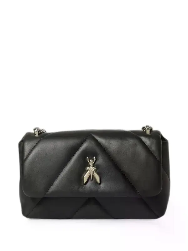 Patrizia Pepe Fly Plaque Matelassé Shoulder Bag - Black