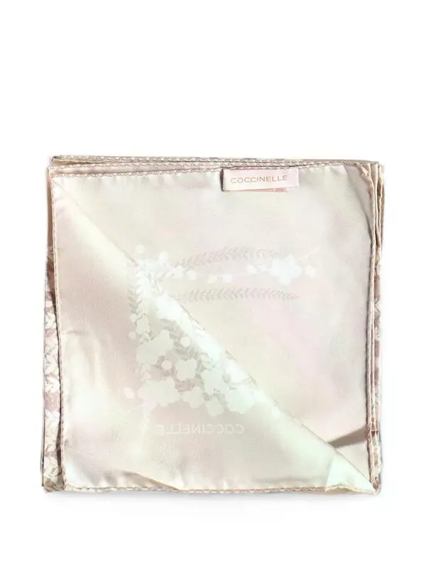COCCINELLE Algae Floral-print Silk Scarf - Neutrals