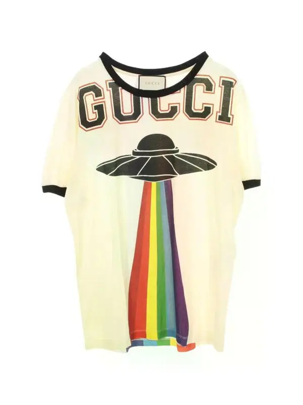Gucci 2010s Printed Cotton T-shirt - Neutrals