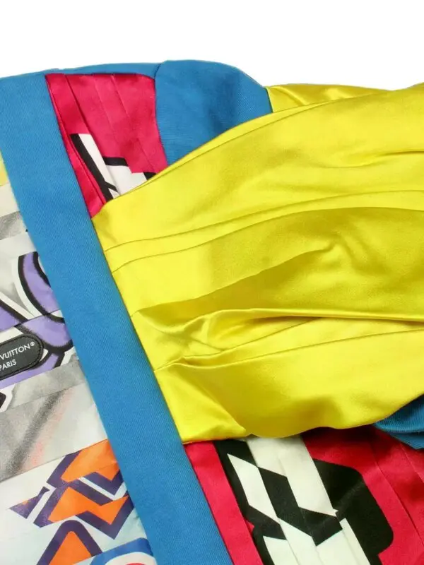LOUIS VUITTON Color-block Graffiti Print Mini Dress