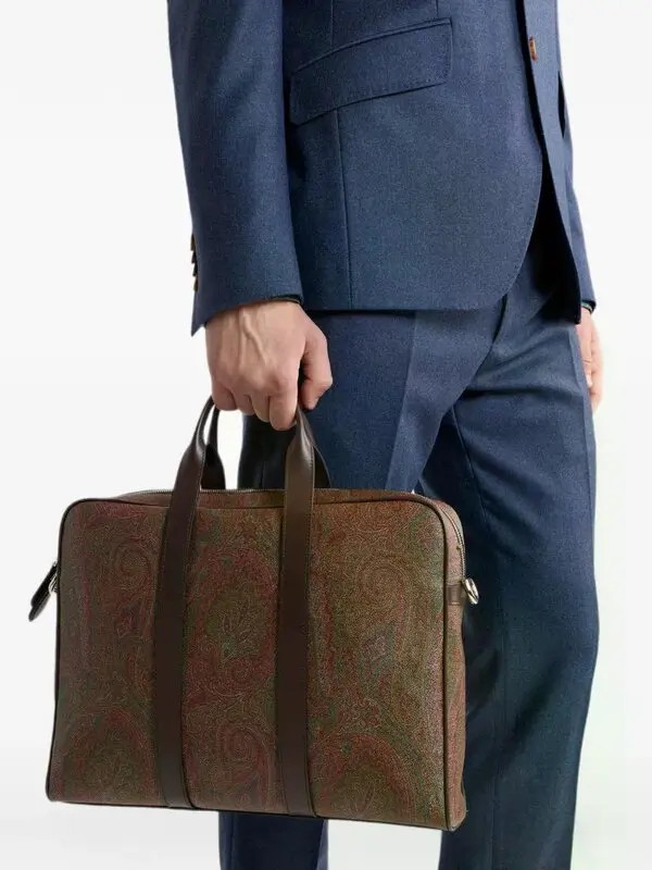 Etro Arnica Paisley Jacquard Document And Laptop Bag