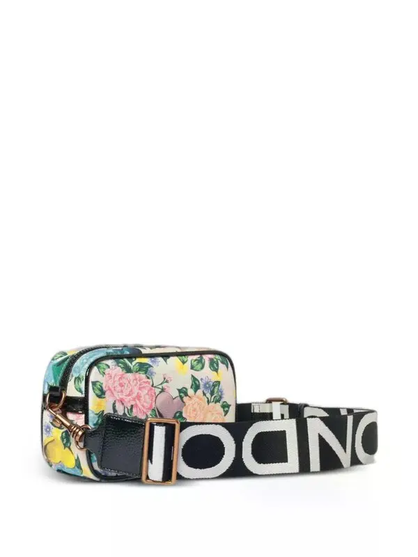 Kurt Geiger Floral Print Logo Strap Shoulder Bag - White