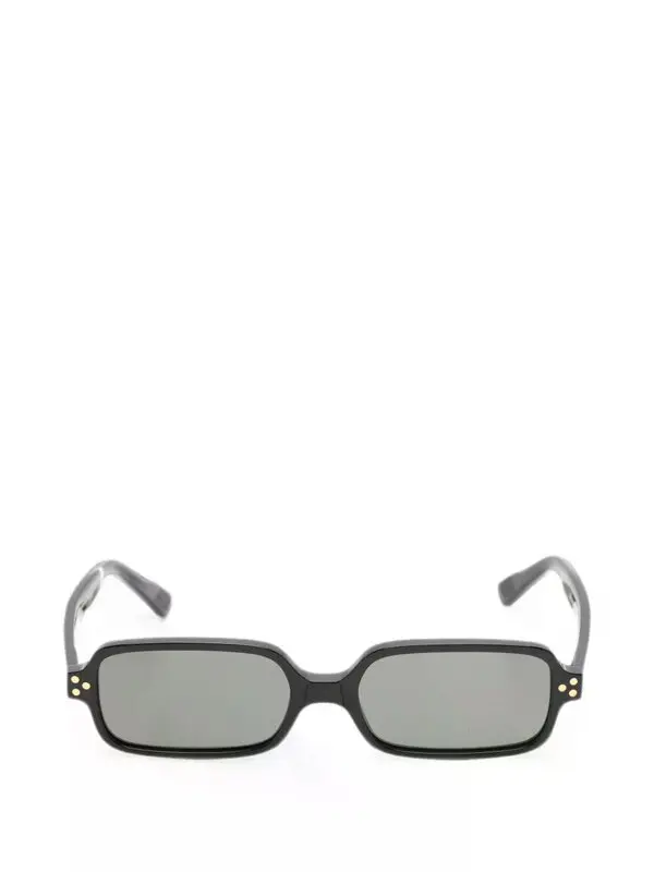 SNOB Rectangle Frame Sunglasses With Gold-tone Hardware - Black