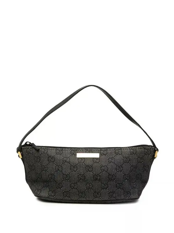 Gucci Gg Denim Shoulder Bag - Grey
