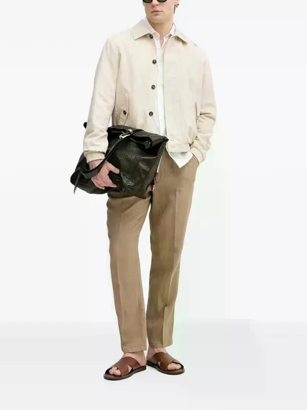 BENETTON Pressed-crease Chino Trousers - Brown
