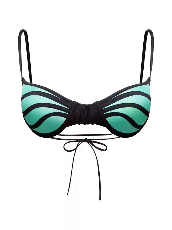 GOD SAVE QUEENS Allure Panelled Bikini Top - Black