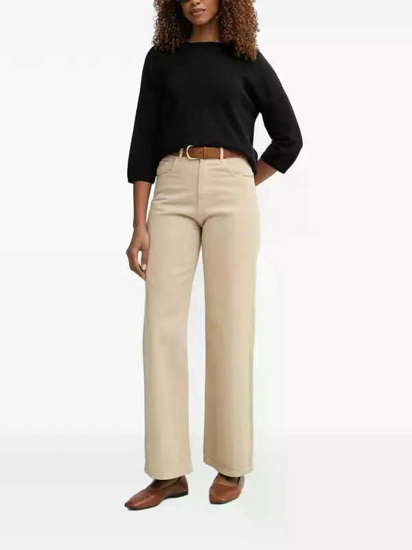 BENETTON Boat Neck Three-quarter Sleeve Sweater
