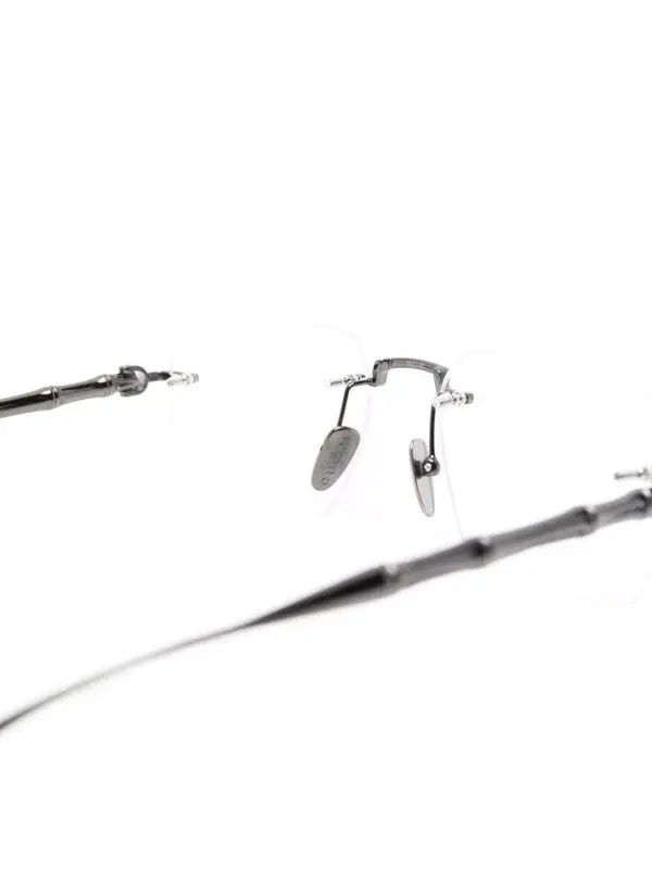 Gucci Rimless Eyeglasses With Bamboo Effect