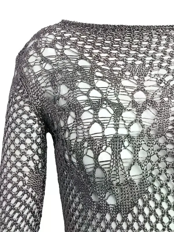 DONDUP Distressed Open-knit Mini Dress
