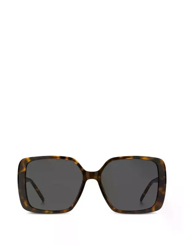 BOSS Double B Monogram Square Frame Sunglasses - Brown