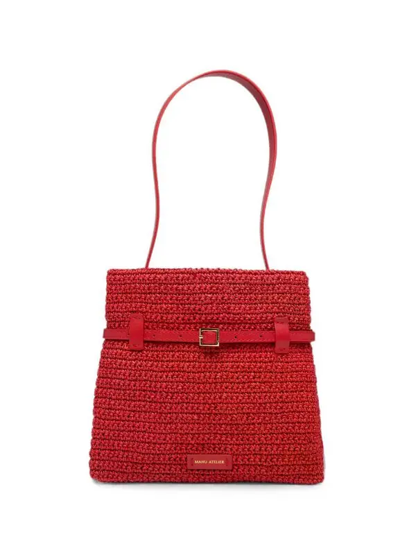 Manu Atelier Mini Tote Du Jour Crochet-knit Tote Bag - Red