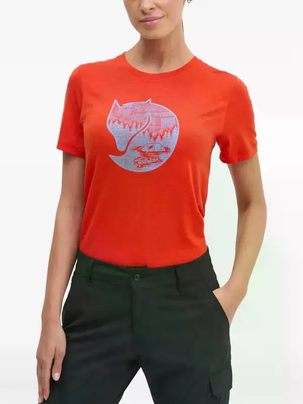 Fjallraven Abisko Logo Print Crew Neck T-shirt - Orange