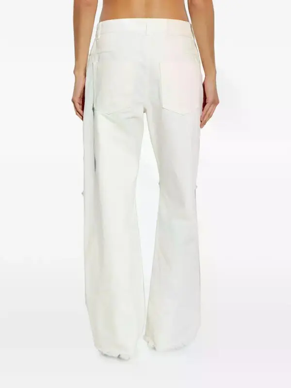 FERRAGAMO Crochet Insert Frayed Straight Leg Jeans