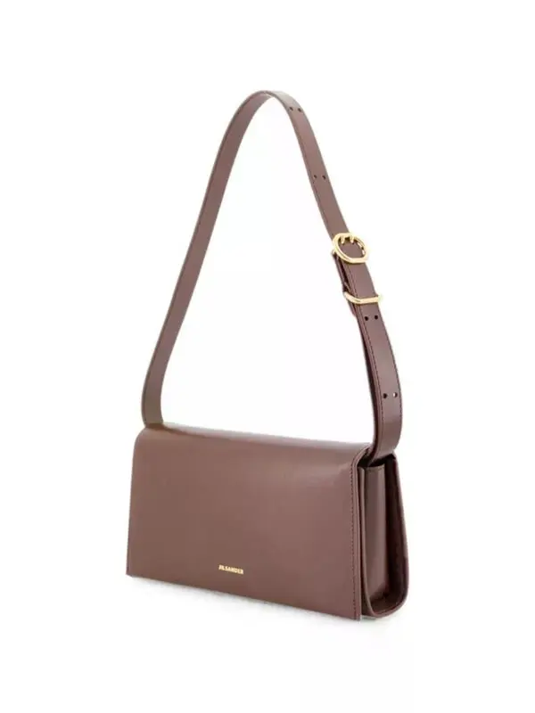 JIL SANDER Smooth Grain Leather Crossbody Bag - Brown