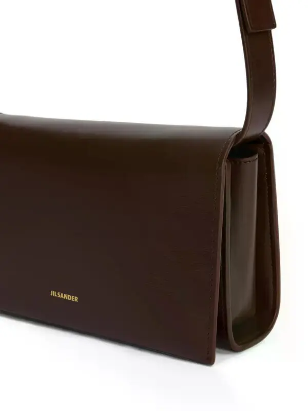 JIL SANDER Smooth Grain Leather Crossbody Bag - Brown