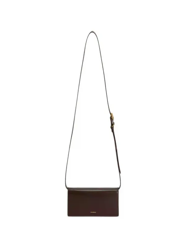 JIL SANDER Smooth Grain Leather Crossbody Bag - Brown