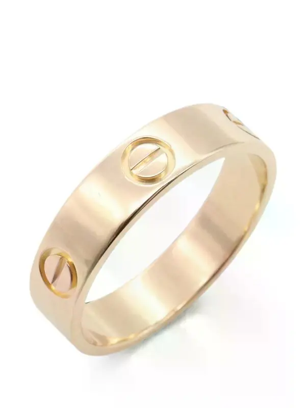 Cartier 18kt Rose Love Engraved Band Ring - Gold